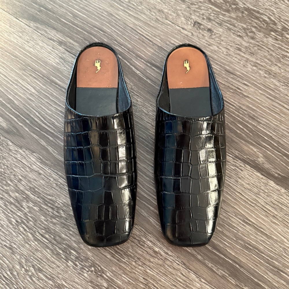 Polo Ralph Lauren Croc-Embossed Leather Mule - Gem